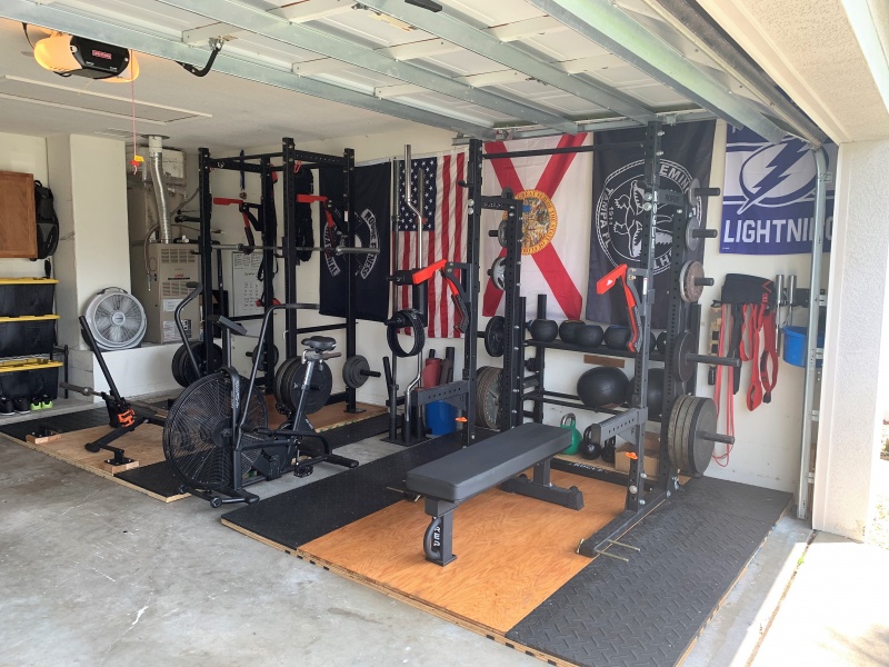 Logan’s Double Rack Garage Gym in Florida
