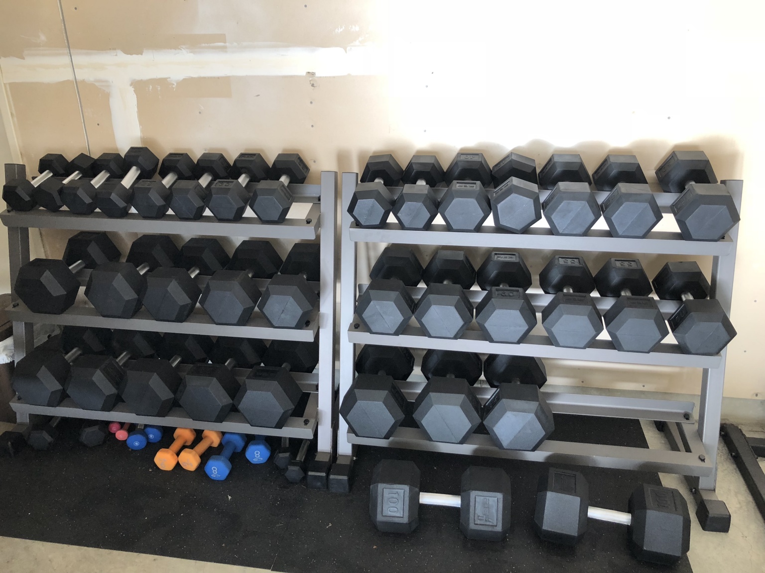 Rep Fitness Rubber Hex Dumbbell Set 5-100 lb with Racks – Review